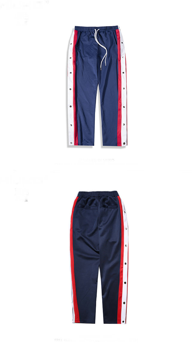 Men's Side Buckle Bar Loose Sports casual pants trousers ユニセックス男女兼用サイド ...